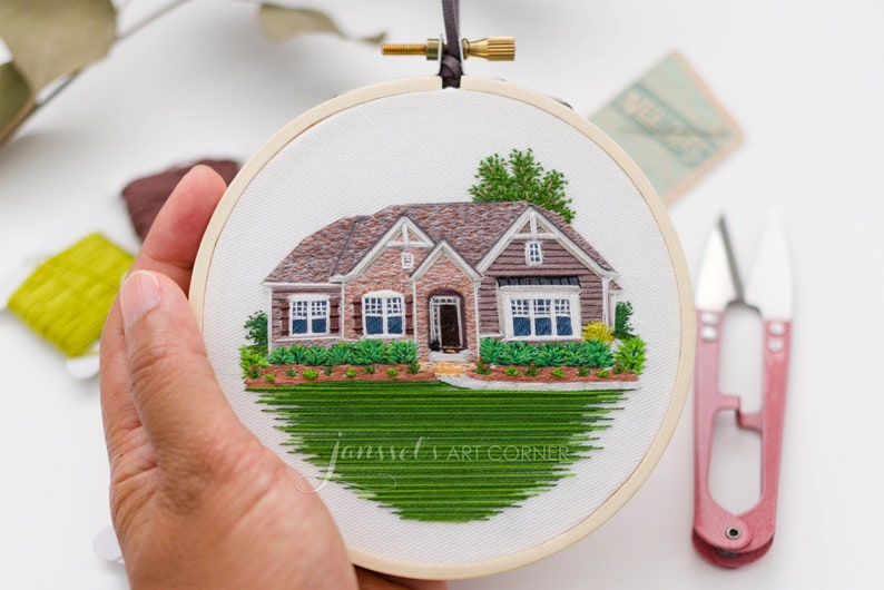 Custom Hand Embroidery of House, Building or Structure Commissioned - Etsy