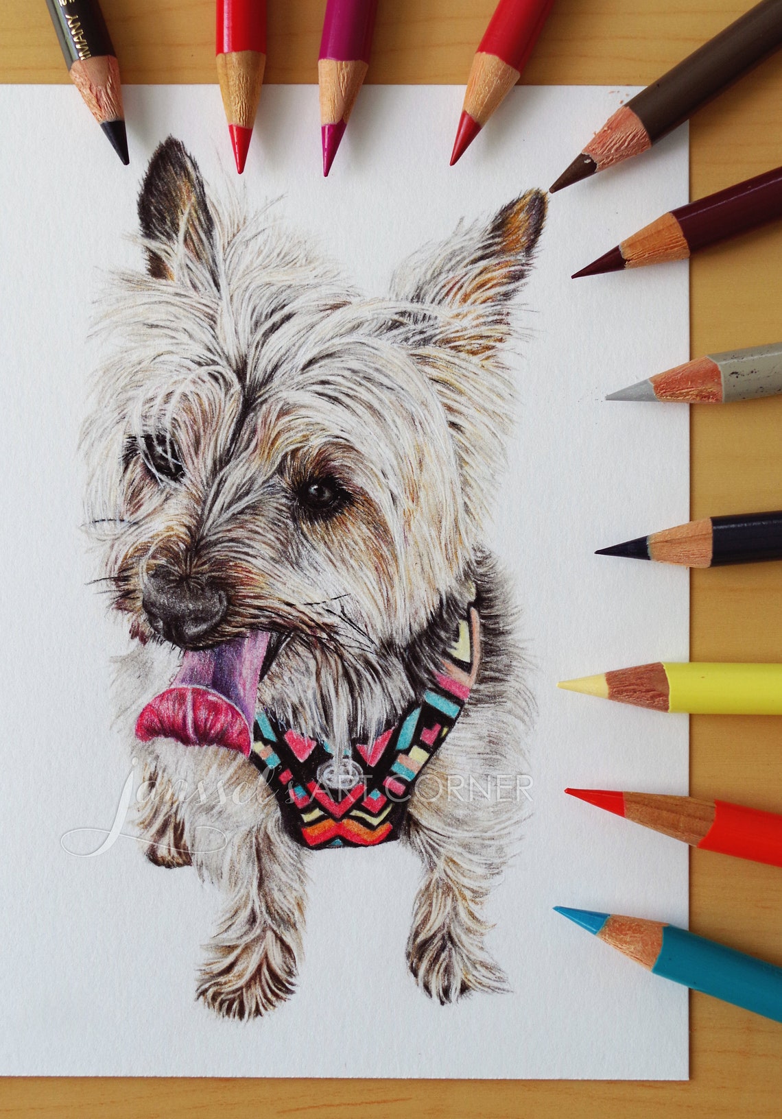 Custom Colored Pencil Hand Drawing Pet Portrait Commissioned | Etsy