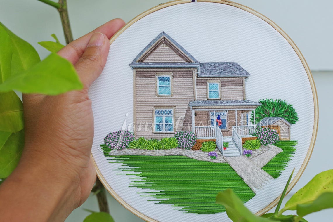 Custom Hand Embroidery of House, Building or Structure Commissioned - Etsy