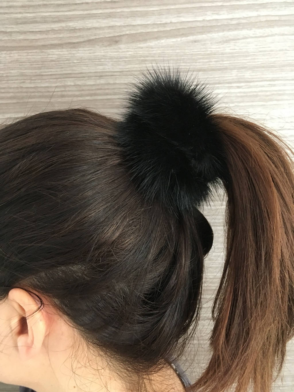Black Mink Scrunchie Ponytail Holder Fur Wrap Scrunchie | Etsy