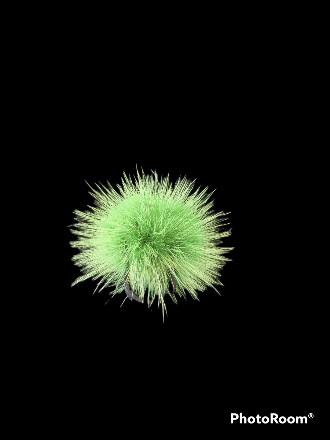 Lime GREEN Furry RING, MINK Pompom Ring, Mink Finger Ring With Genuine ...