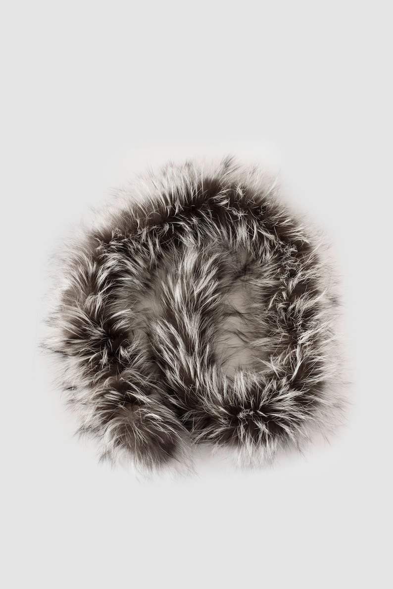 Silver Fox Scarf. Handmade Sewed in Round Shape. - Etsy