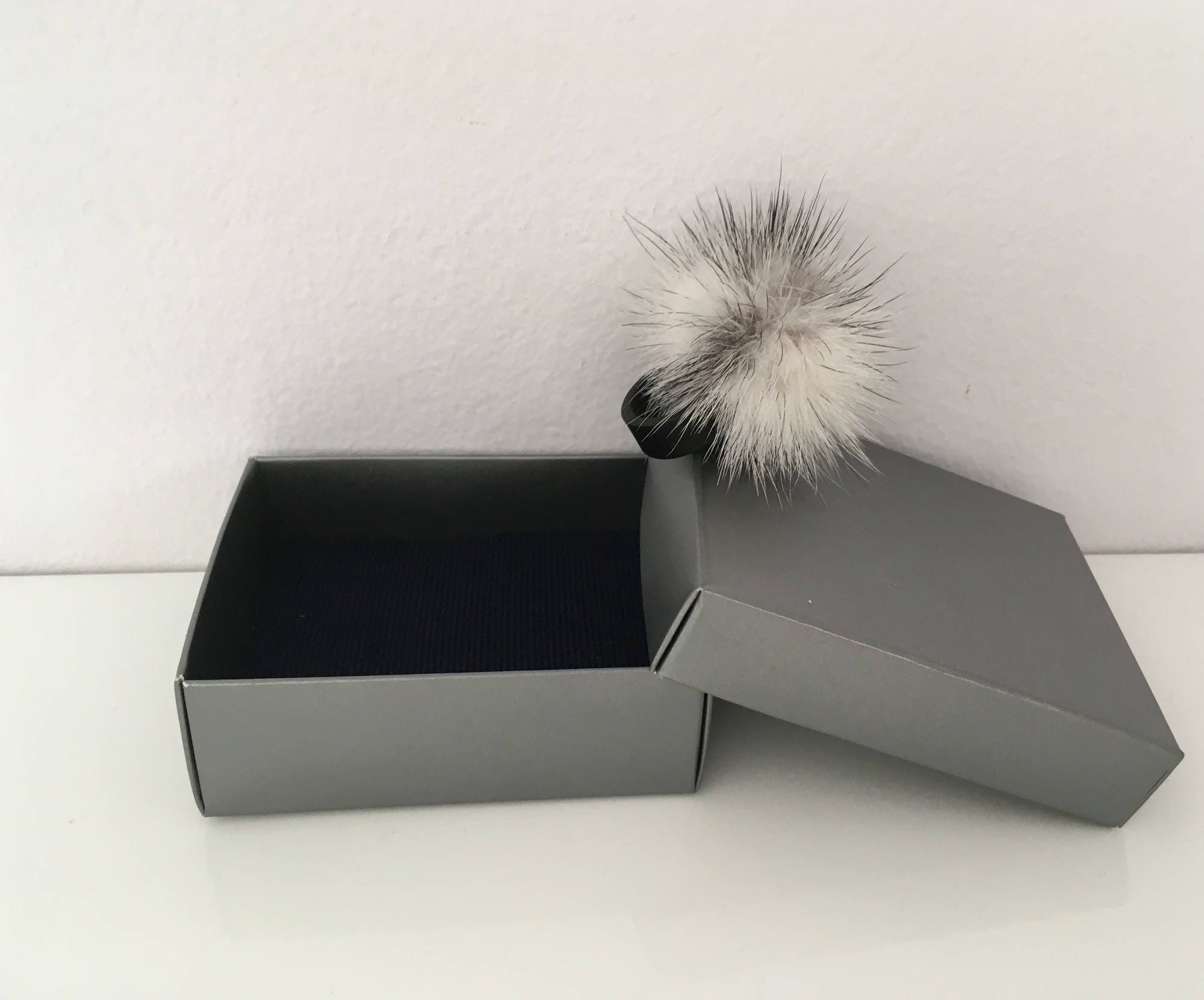 Black cross mink ring fur pompom ring Mink finger ring | Etsy