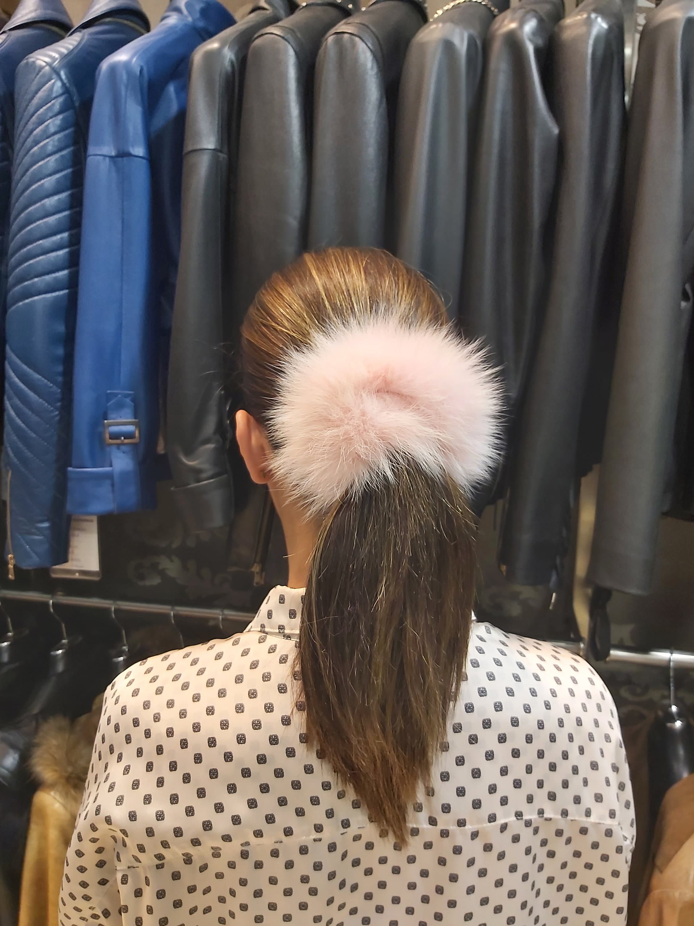 Light PINK FUR Scrunchie Ponytail Holder Fur Wrap Hair Tie - Etsy