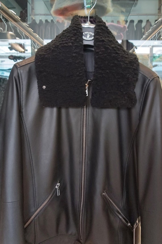 Black Curly SHEEPSKIN Collar Quality Shearling Collar With - Etsy