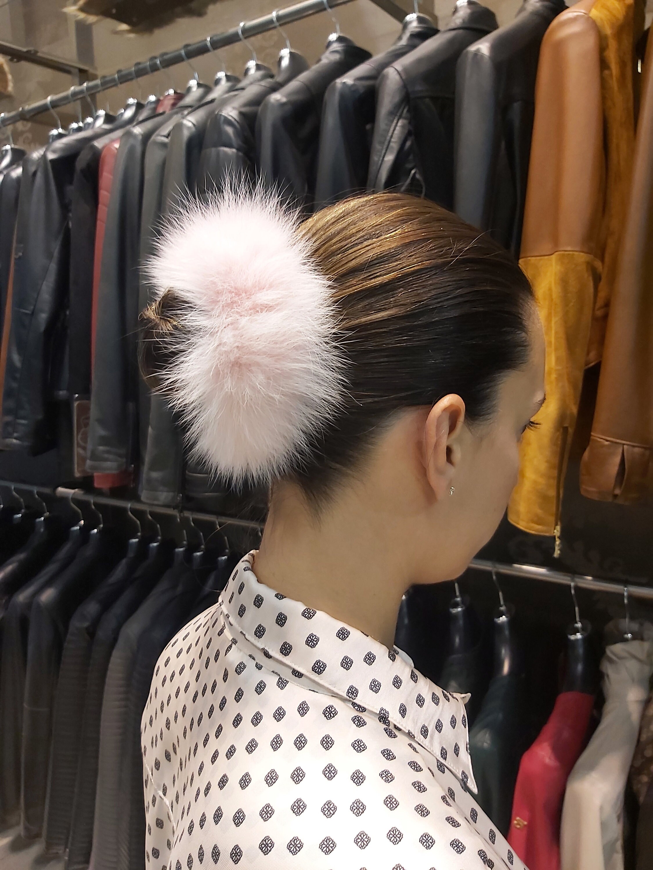 Light PINK FUR Scrunchie Ponytail Holder Fur Wrap Hair Tie - Etsy