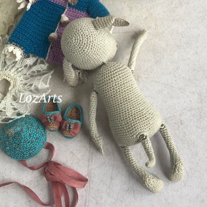 Crochet Dog, Anthropomorphic Figurine in Carnival Costume, 4.7 ...