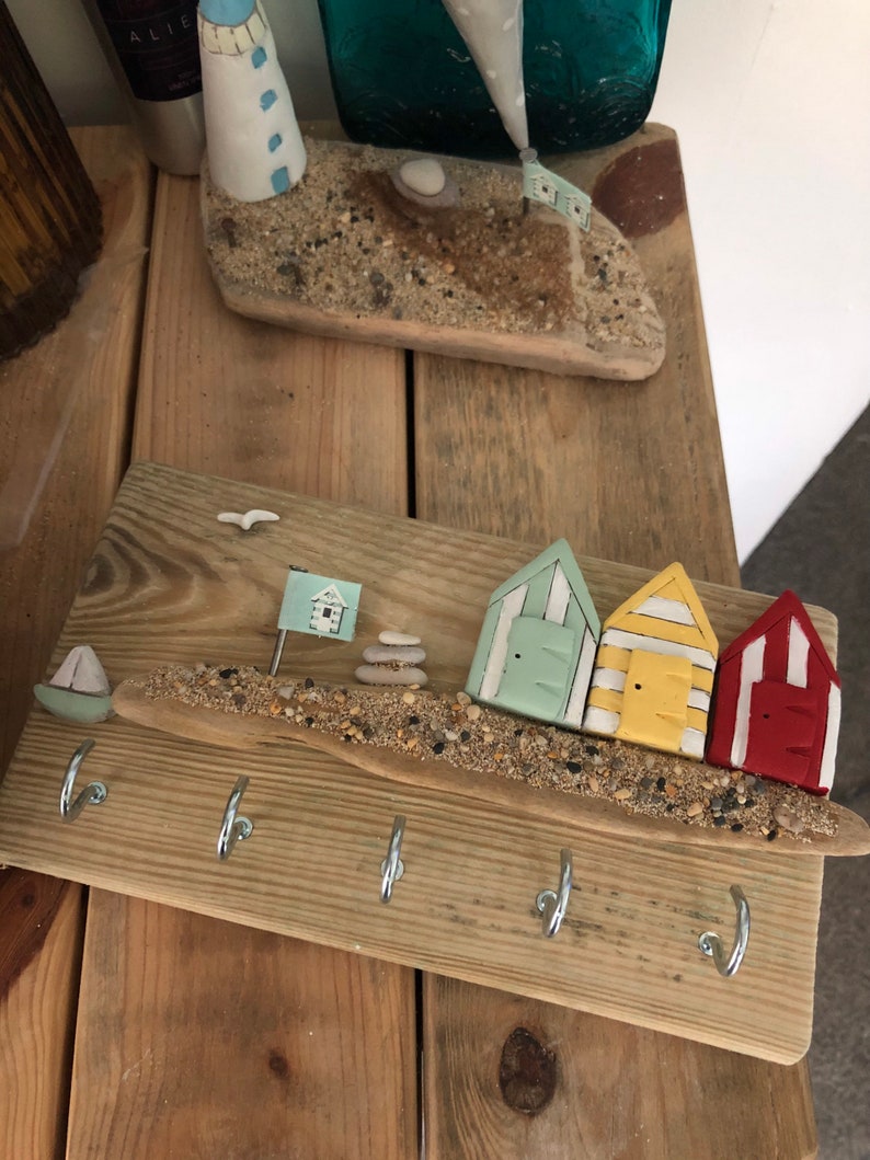 Handmade clay and driftwood key holders made to order | Etsy