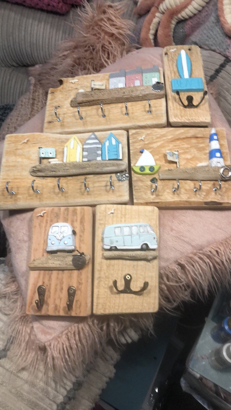 Handmade clay and driftwood key holders made to order | Etsy