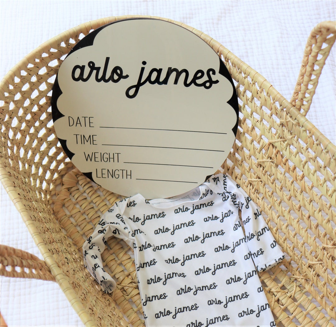 Personalized Birth Stat Sign / Newborn Hospital Announcement Swaddle ...