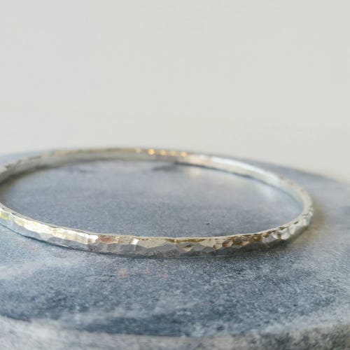 Simple Sterling Silver Bangle Bracelet - Etsy