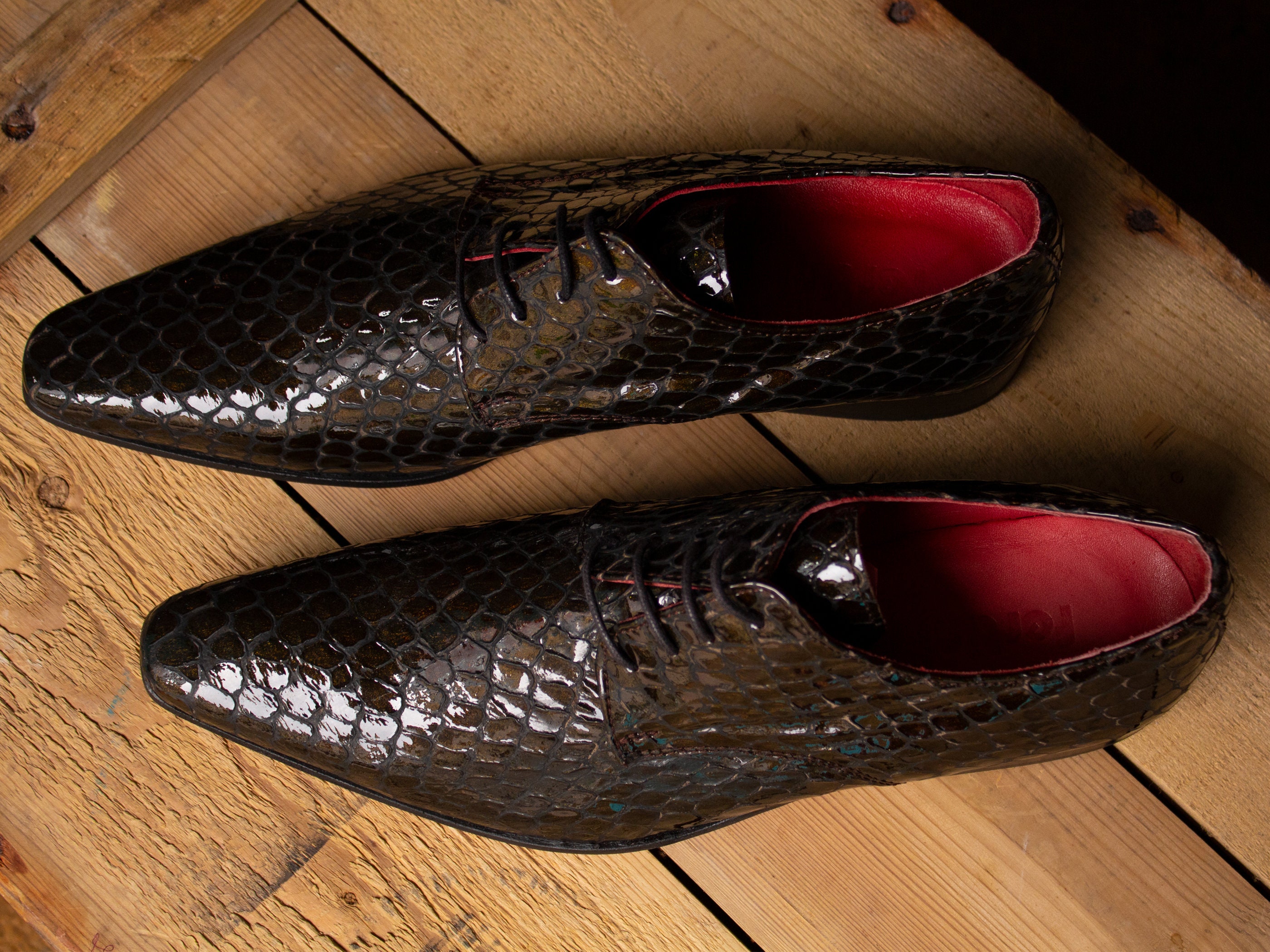 Italian Leather Vintage Style Crocodile Oxford Wingtip Brogues - Etsy
