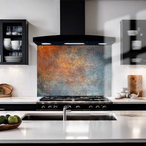 Aged Copper Glass Kitchen Splashback - UK Manufactured Toughened Glass ...