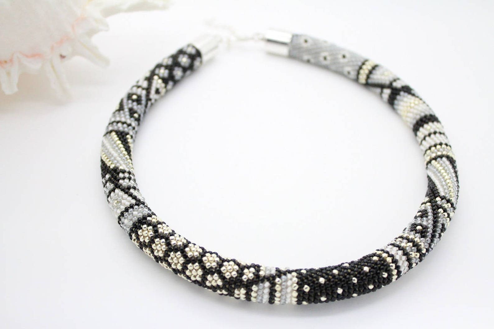 Bead Crochet Pattern silver Glamour Tubular Bead | Etsy