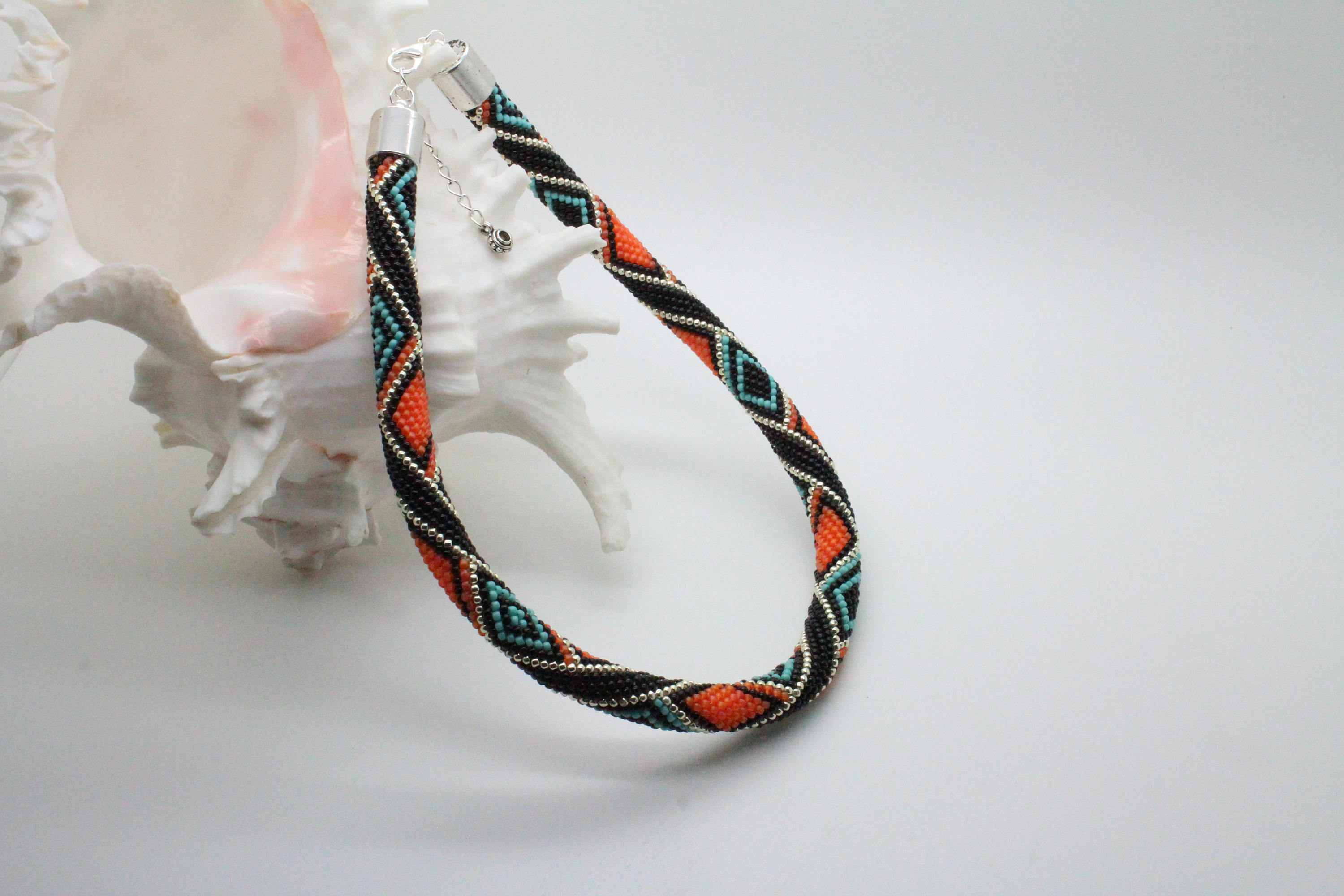 Bead Crochet PATTERN rhombus Necklace Making - Etsy