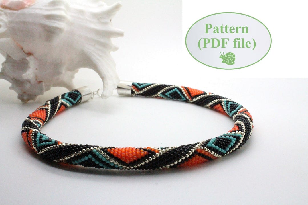 Bead Crochet PATTERN - "rhombus" - Necklace Making - Bracelet Pattern ...