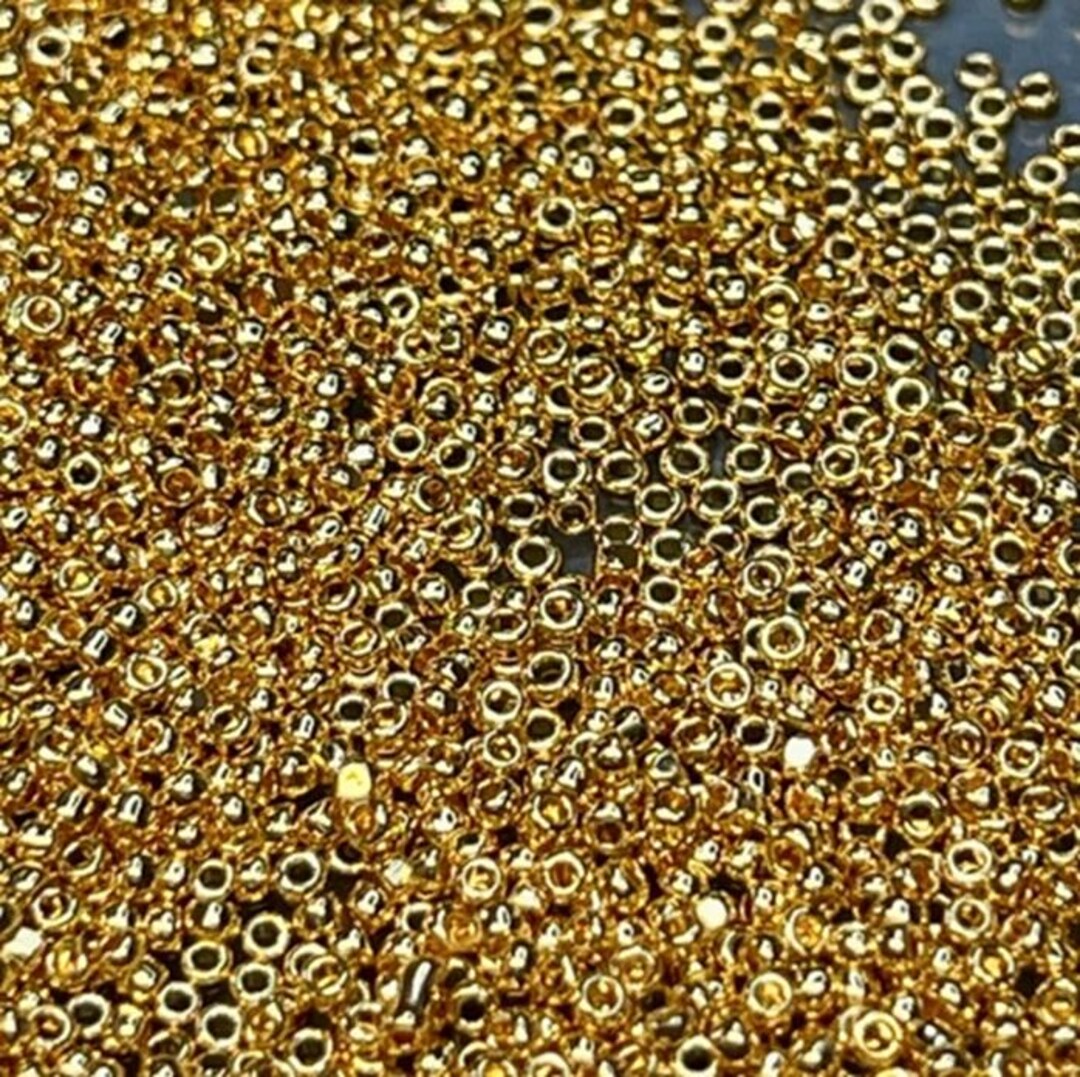 Charlotte Seed Beads 15/0, 24kt Gold Plated, Czech Glass Rocaille Round ...