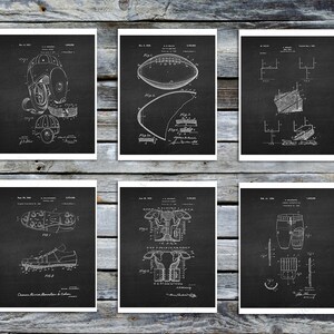 Football Decor, Football Posters Set of 6 Wall Decor Prints, Sports ...