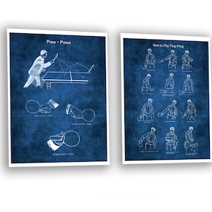 Ping Pong Table Tennis Decor Gift Wall Decor Set of 2 Unframed Art - Etsy