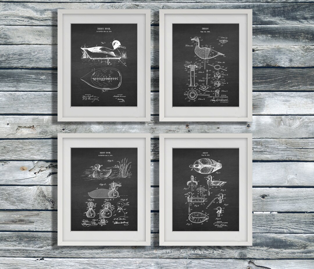 Duck Hunting Decoys Art Set of 4 Unframed Prints Duck Hunting Gift for ...