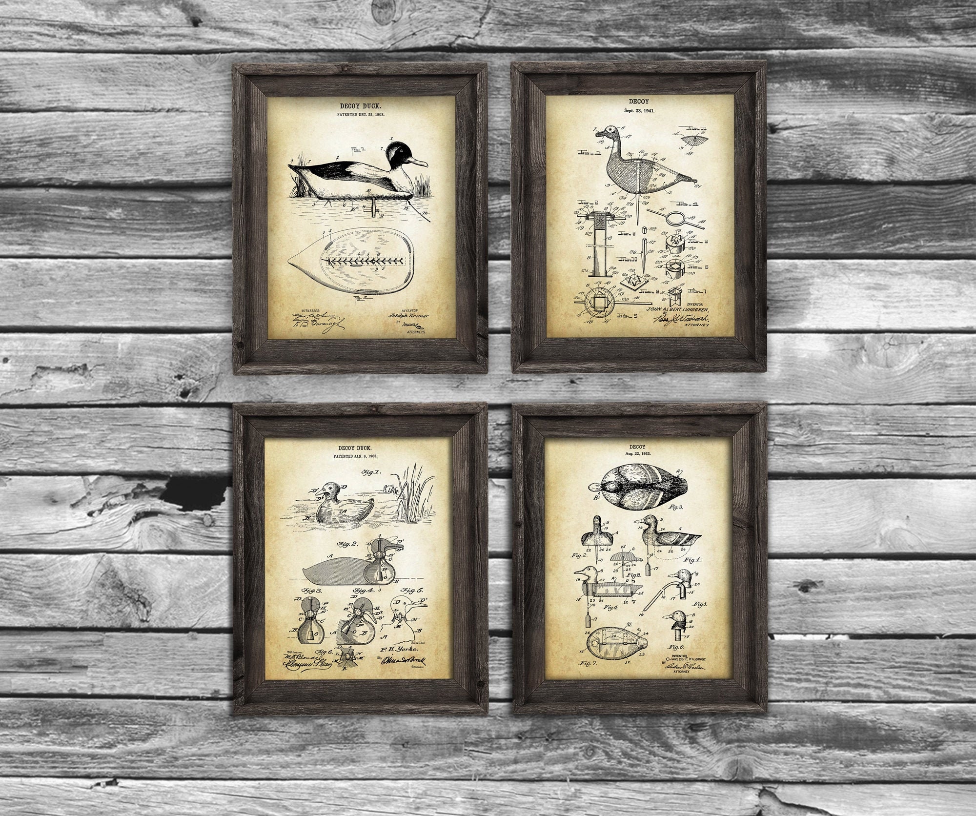 Duck Hunting Decoys Art set of 4 Unframed Prints Duck Hunting | Etsy