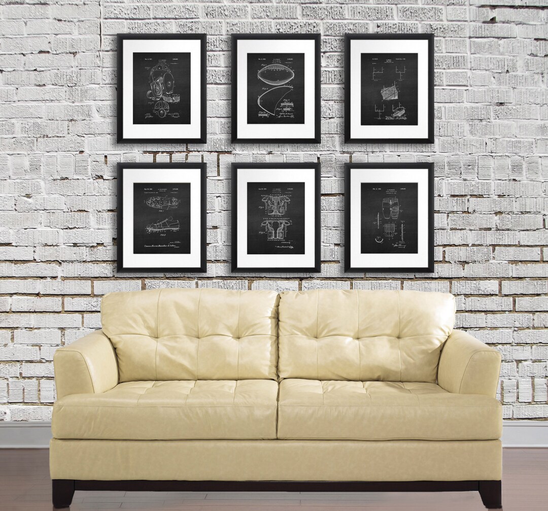 Football Decor, Football Posters Set of 6 Wall Decor Prints, Sports ...