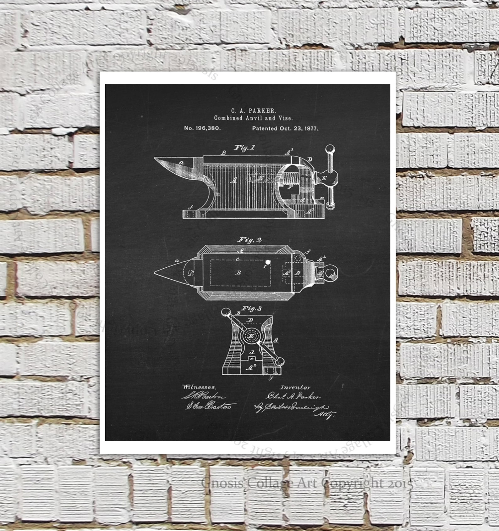 Blacksmith's Anvil Patent Poster Blacksmith Patent Print - Etsy