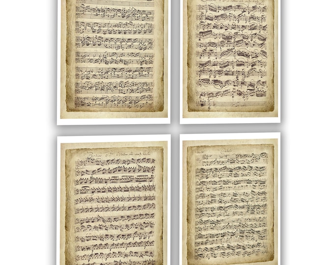 Rare Antique Johann Sebastian Bach Framed Hand Written Music Sheet and ...