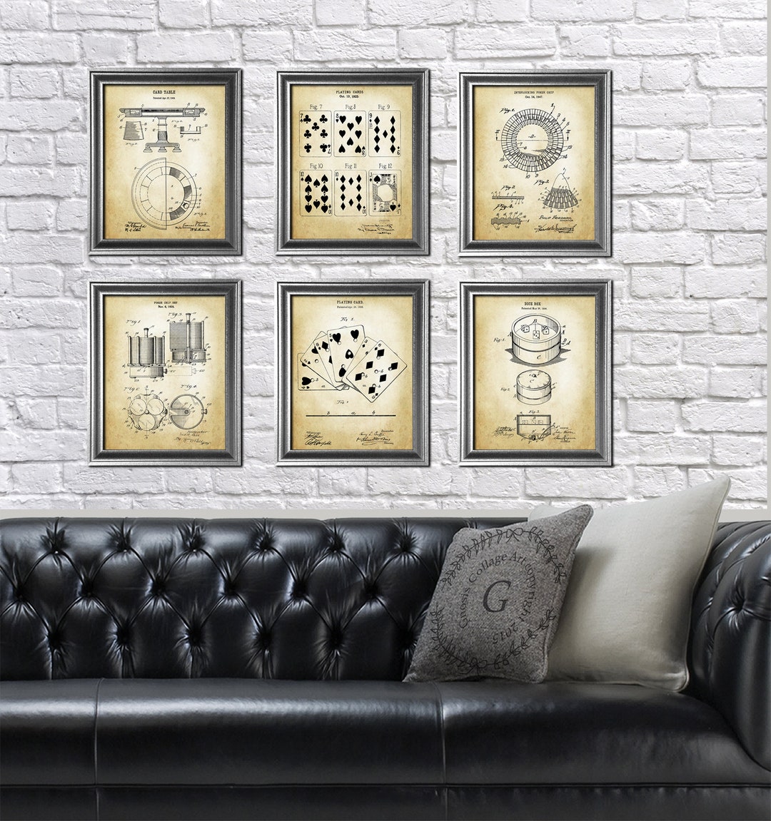 Vintage Poker Patent Art Prints, Set of 6, Unframed - Etsy