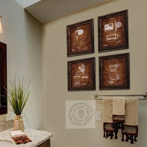 Bathroom Posters Set of 4 Wall Art Prints, Bathroom Decor Inspired by ...