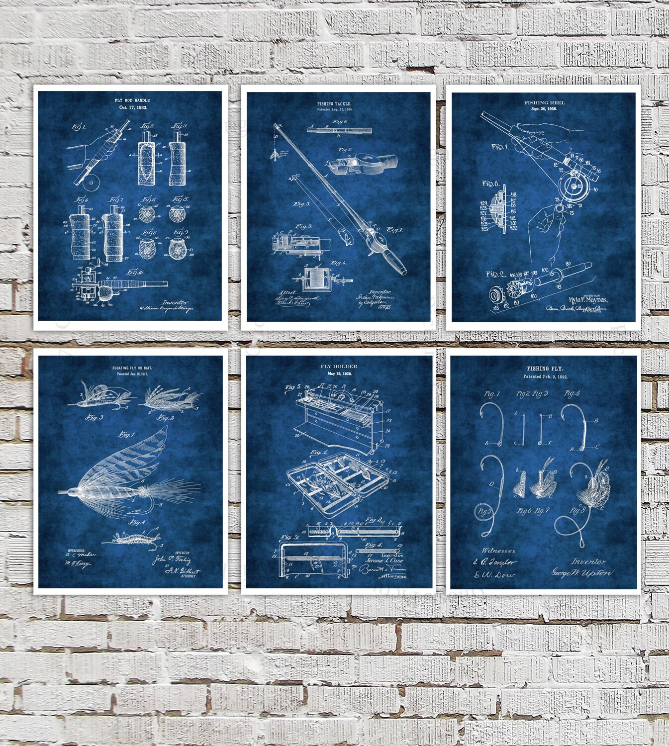 Fly Fishing Gear Decor Set of 6 Fly Fishing Rod Lure Tackle - Etsy