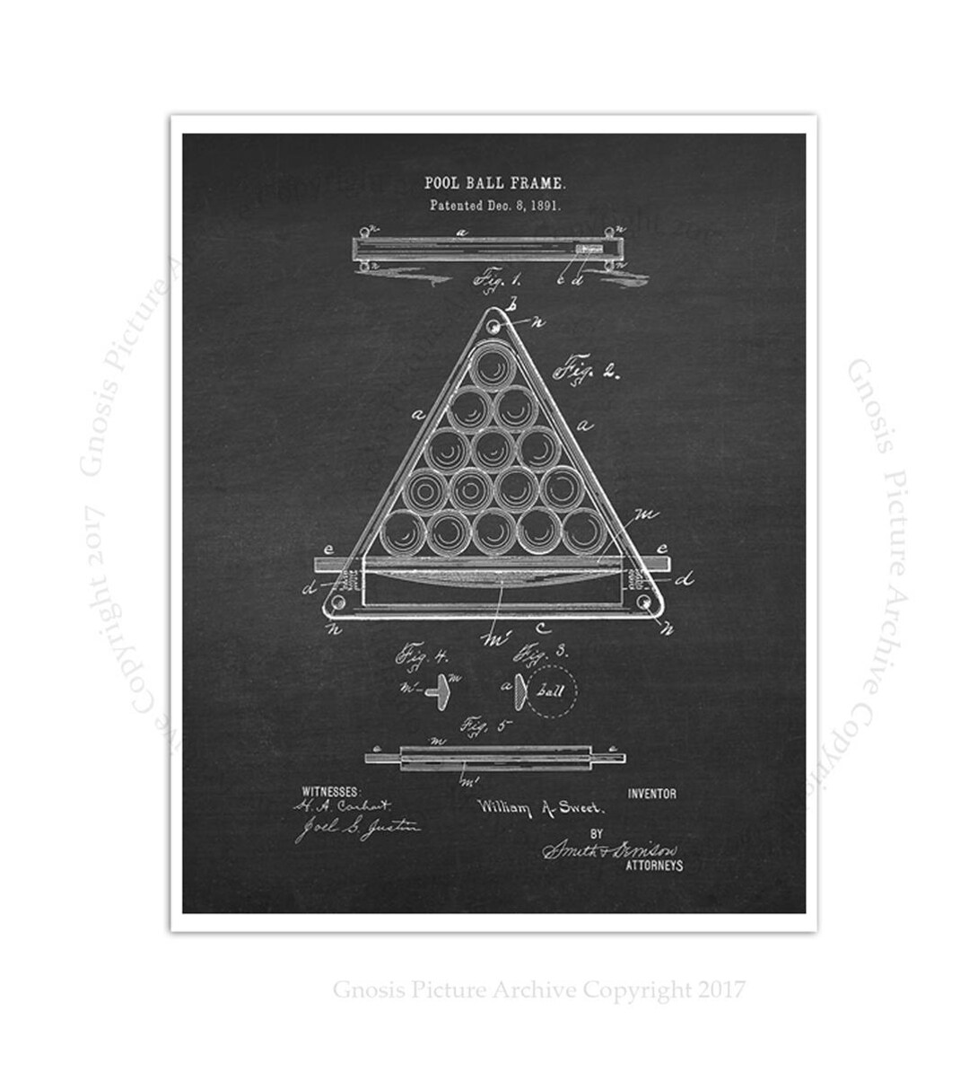 Billiards Poster Art Print #3 Billiard Ball Frame Design Invented in ...