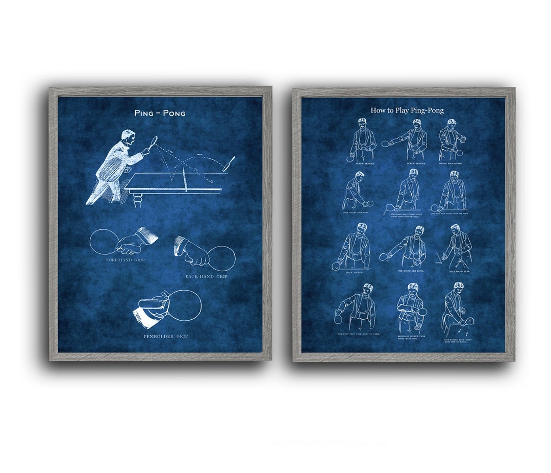 Ping Pong Table Tennis Decor Gift Wall Decor Set of 2 Unframed Art - Etsy