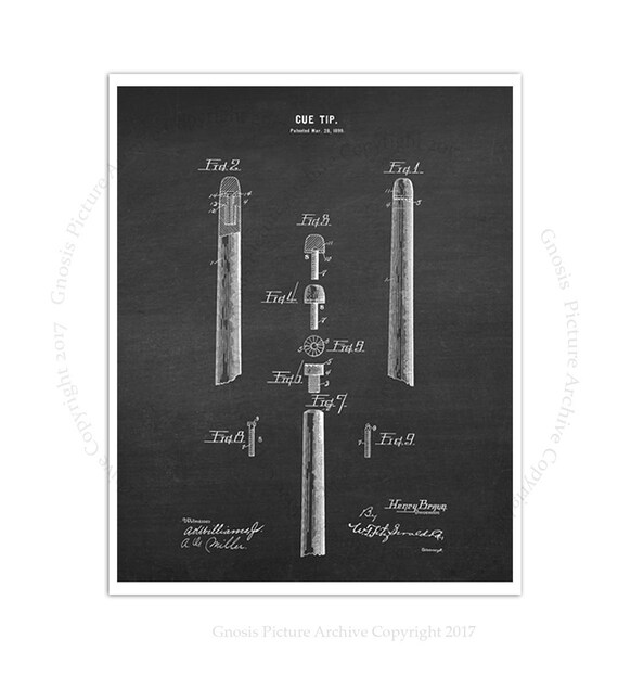 Billiards Cue Decor Art Print 6 Billiard Cue Tip Design - Etsy