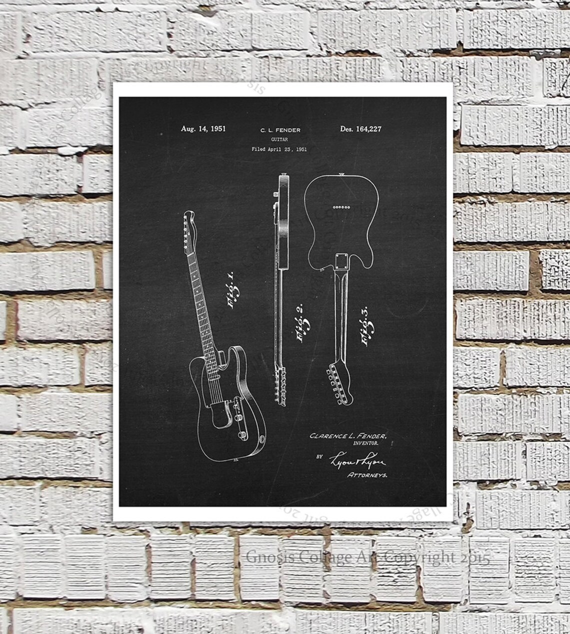 Fender Guitar Art Prints Gift for Him Set of 6 Unframe Art - Etsy