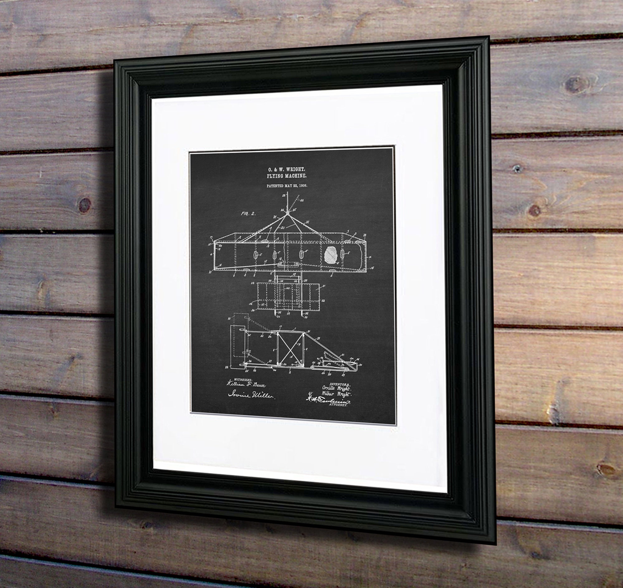 Airplane Decor Wright Brothers Biplane Invention Blueprint Set - Etsy