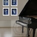 Piano Music Room Decor Set of 4 Piano Blueprints Great Musician Gift ...