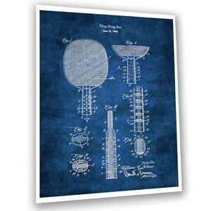 Ping Ping Table Tennis Game Room Wall Decor Set of 6 Blueprints Art ...
