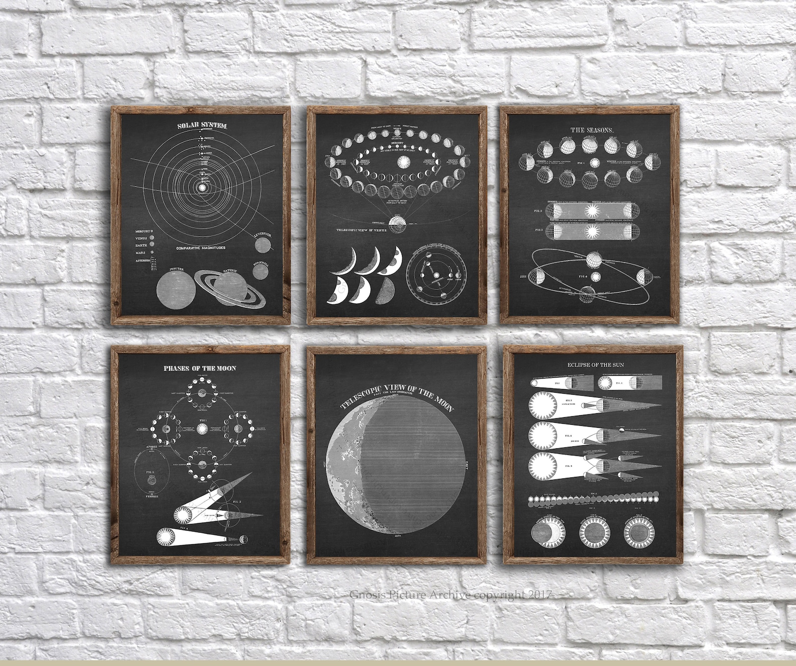 Solar System Poster Prints Set of 6 Unframed Astronomy Art | Etsy