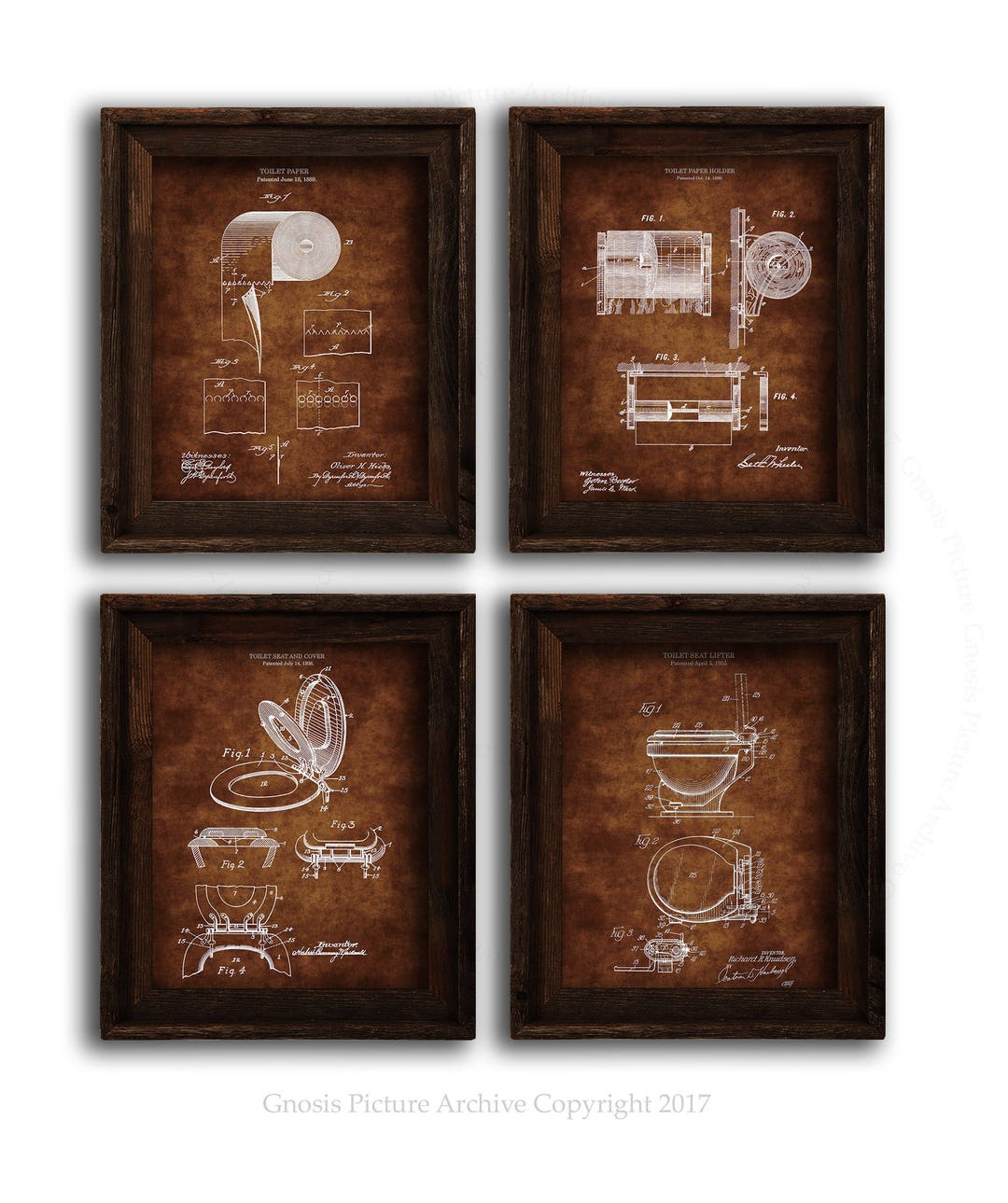 Bathroom Posters Set of 4 Wall Art Prints, Bathroom Decor Inspired by ...