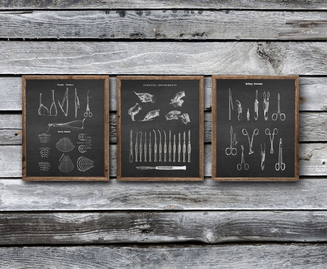 Surgeon Gift Wall Decor Set of 3 Unframed Art Prints Surgical ...