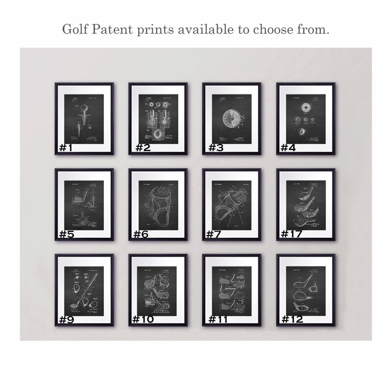 Golf Home Decor Golf Art Prints Golf Wall Decor Set of 6 - Etsy