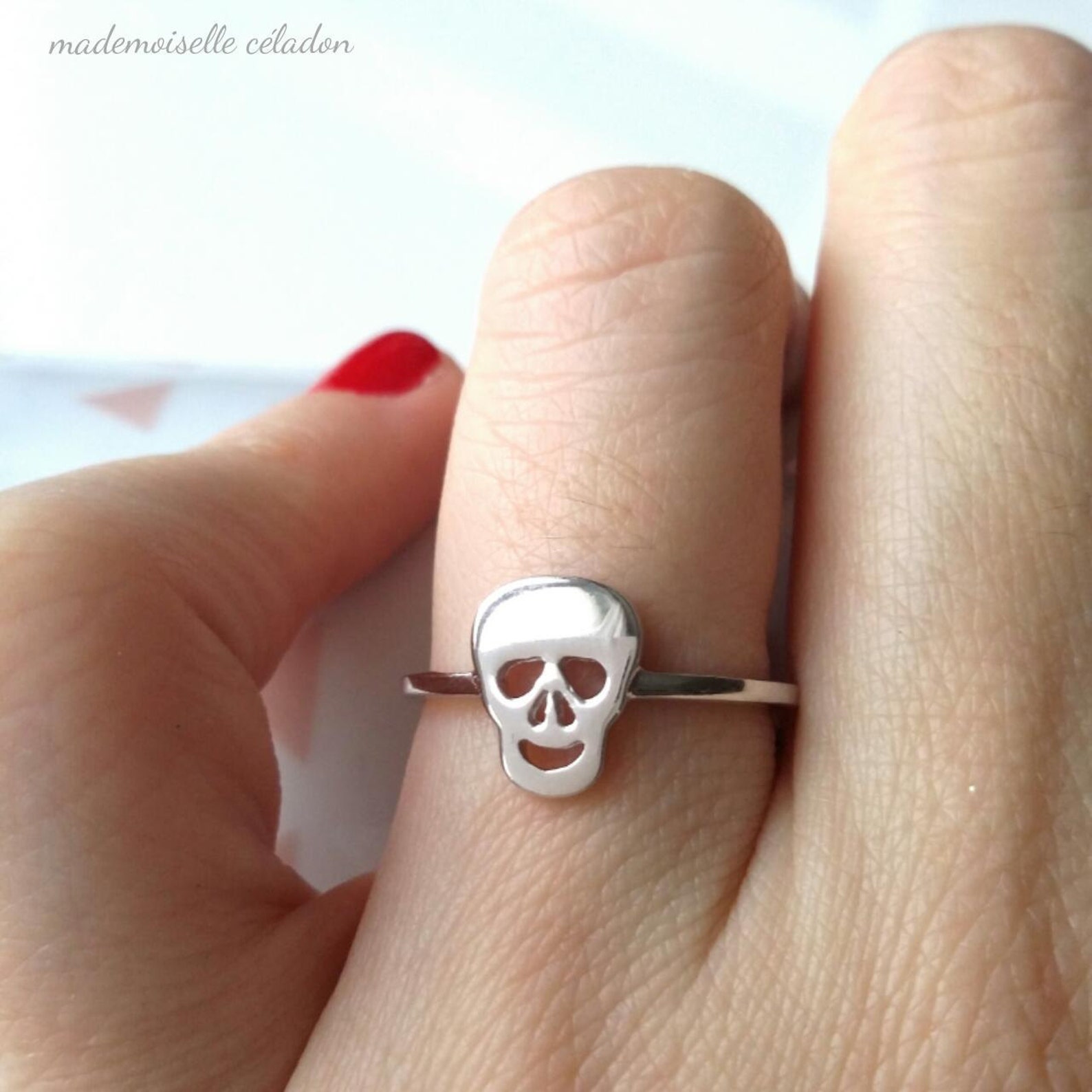 Bague tête de mort argent 925/000, bague argent massif 925 skull rings ...