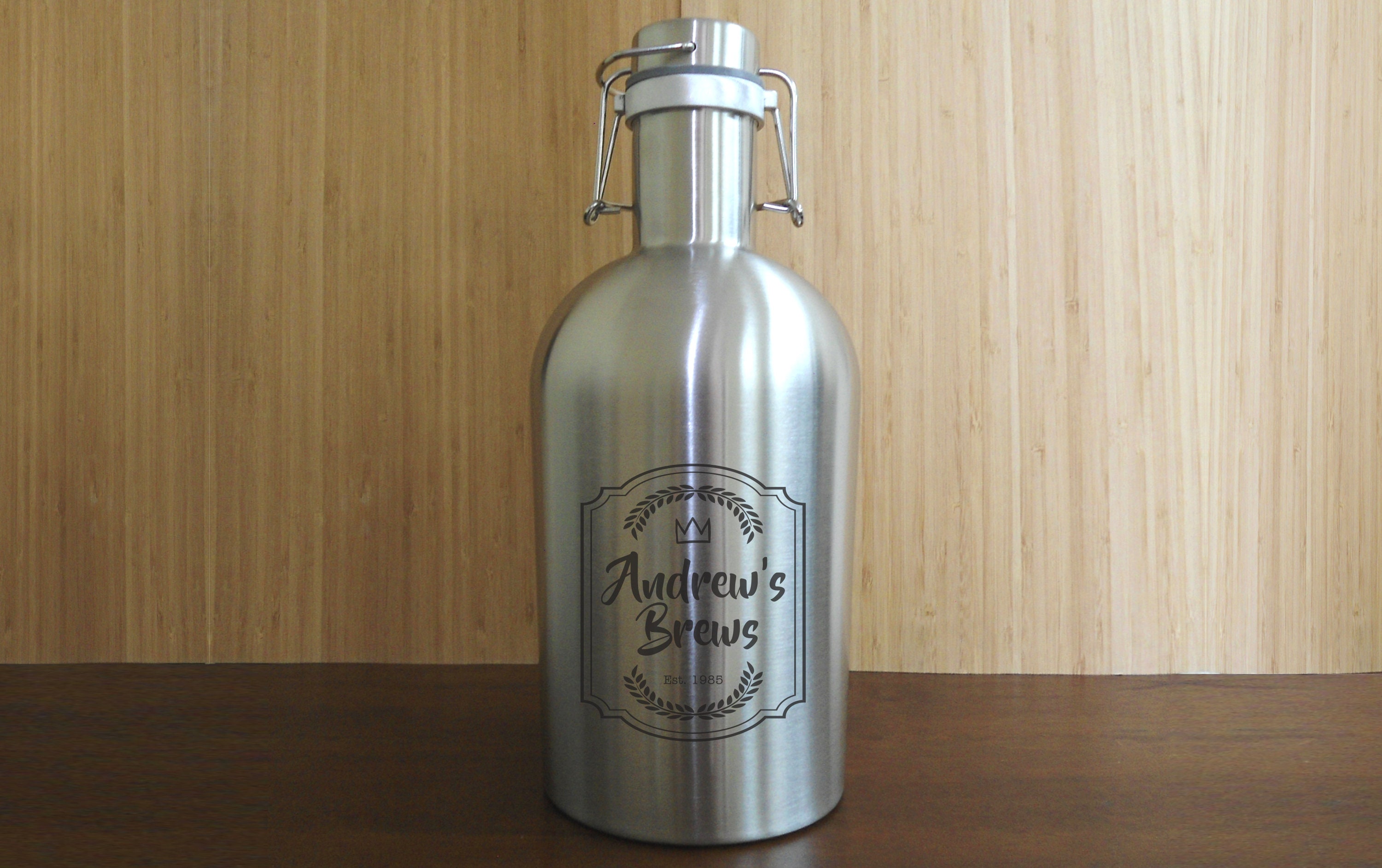 Personalized Growler, 64 Oz, Stainless Steel Growler With Swing Top Lid ...