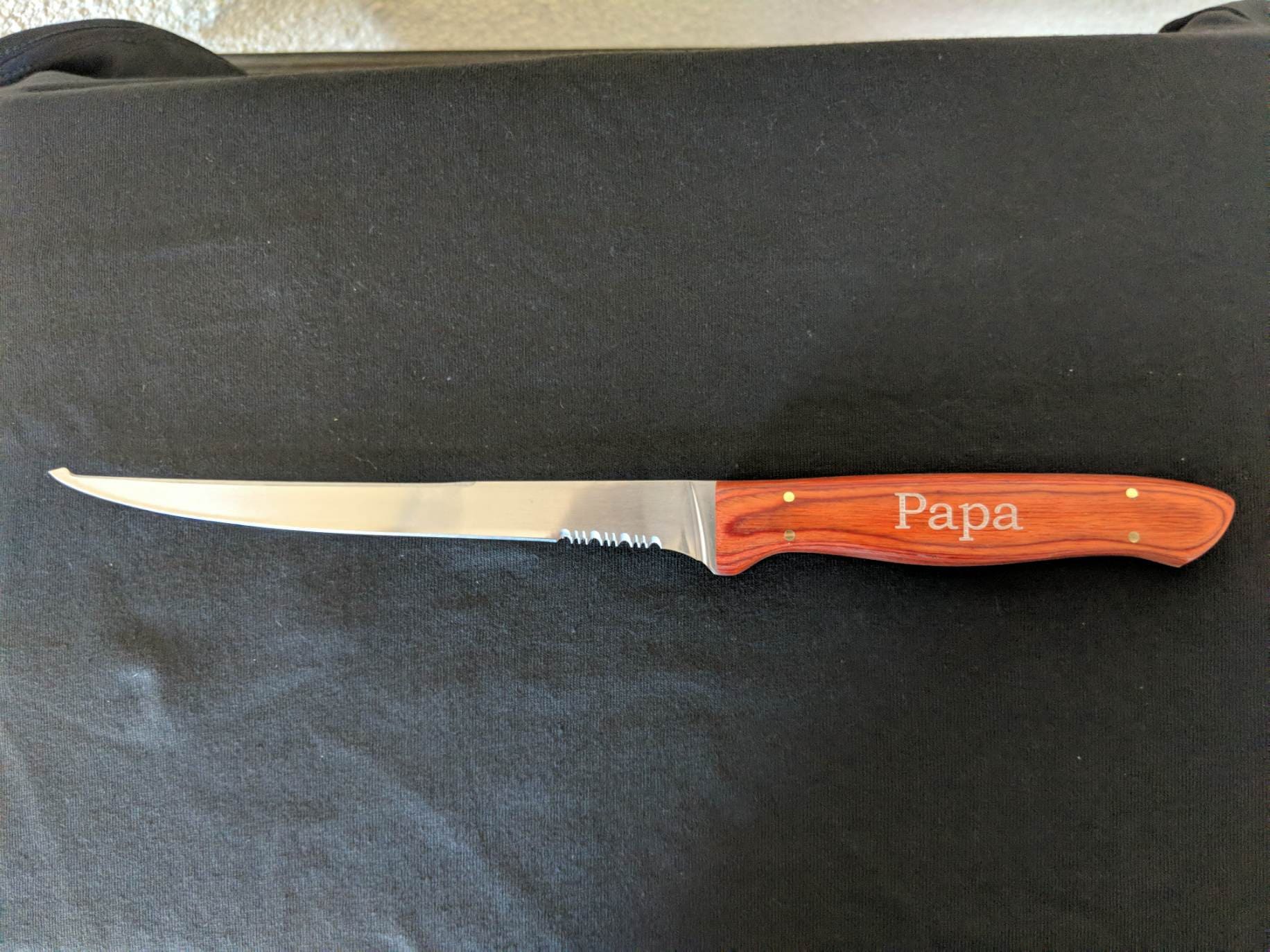 Personalized Fillet Knife, With Rosewood Handle & Stainless Steel Blade ...