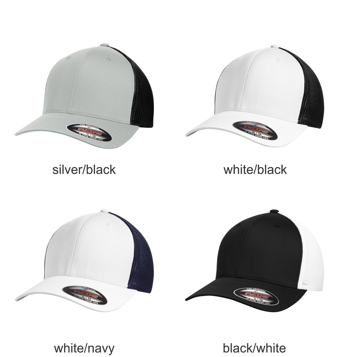 Embroidered Flex-fit Hat Mesh Back Baseball Hat Personalized | Etsy