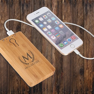 Personalized Power Bank, Laser Engraved Bamboo Power Bank, Custom Wood ...