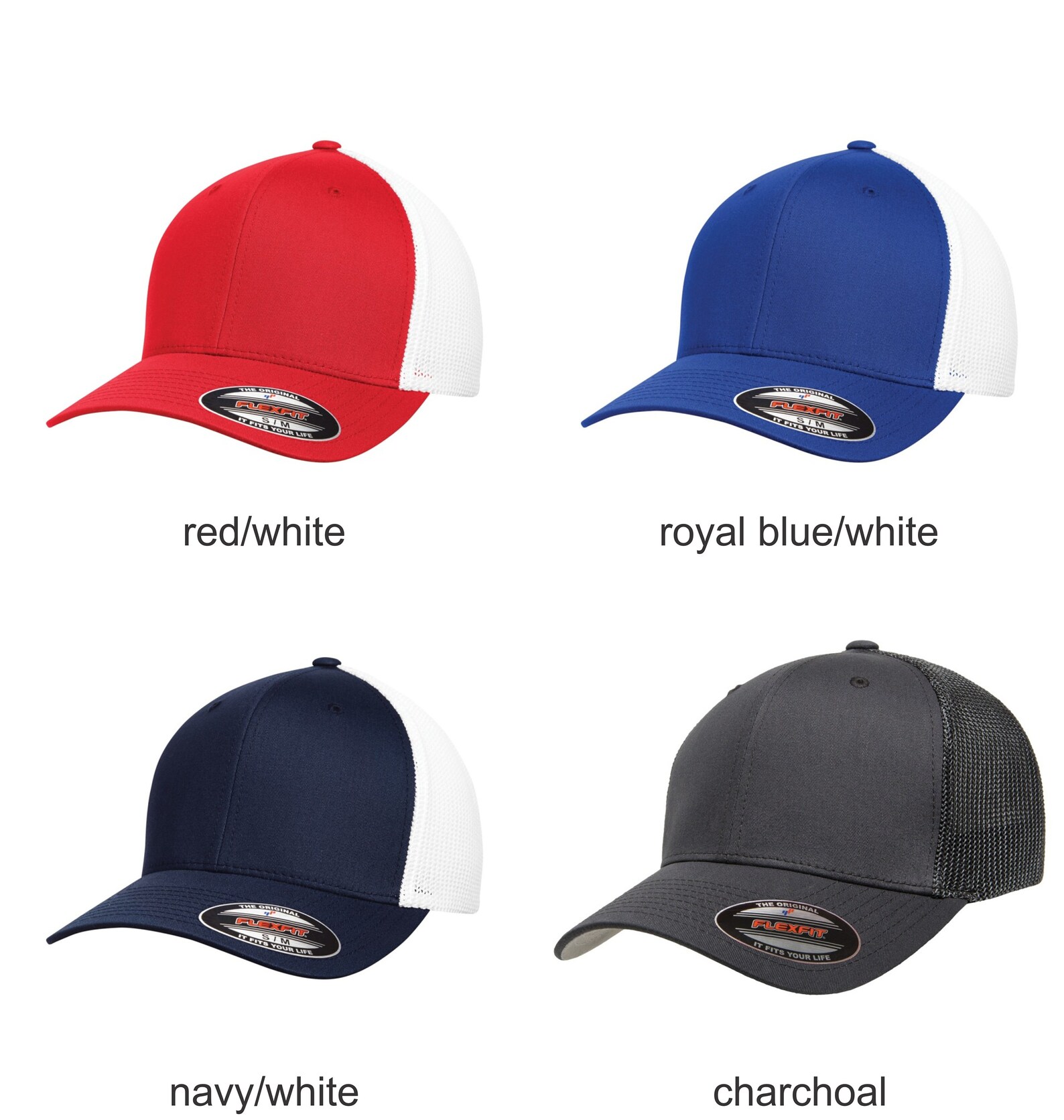 Embroidered Flex-fit Hat Mesh Back Baseball Hat Personalized - Etsy