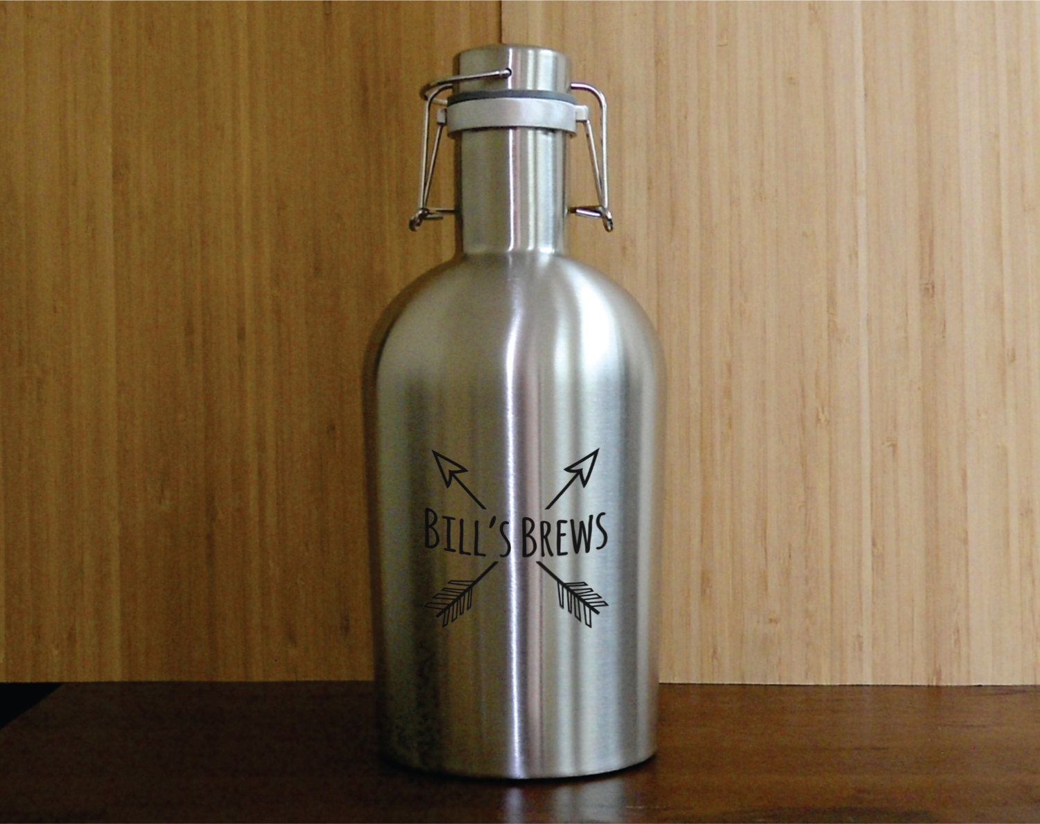 Personalized Growler, 64 Oz, Stainless Steel Growler With Swing Top Lid ...