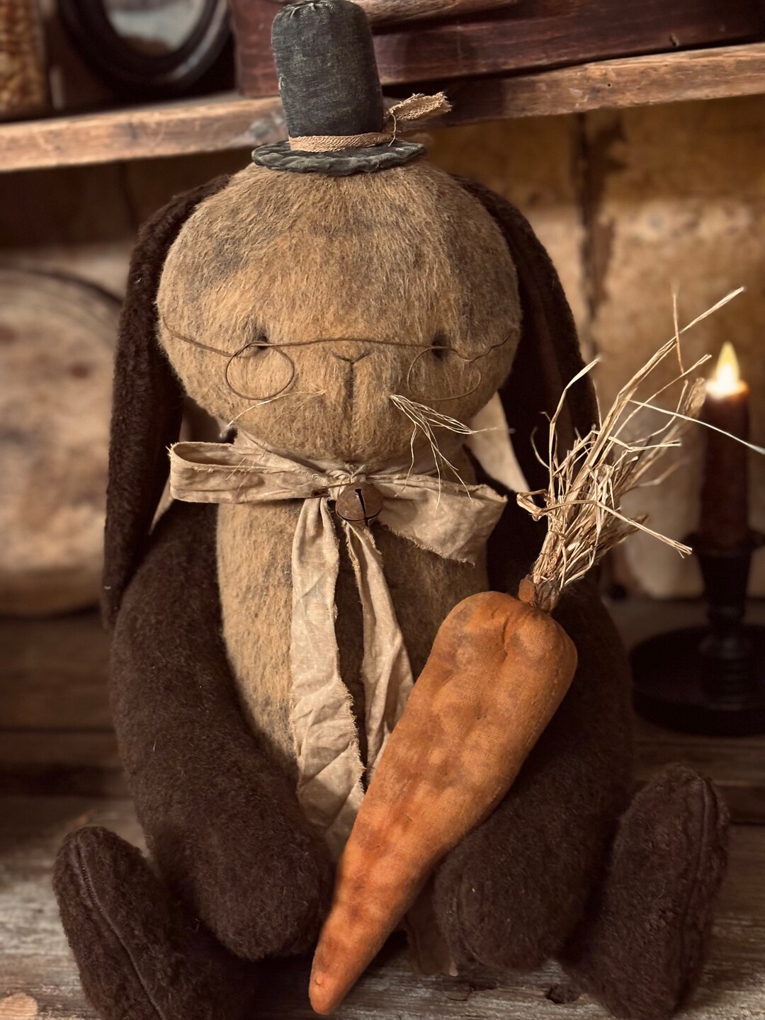 Dapper Bunny With Top Hat and Carrot - Etsy